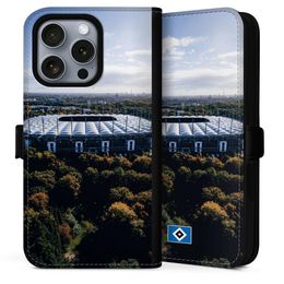 DeinDesign iPhone 16 Pro Max Handy Klapph&uuml;lle Handyh&uuml;lle aus Kunst Leder schwarz Flip Case Hsv Hamburger Sv Stadium Sideflip mit Lasche