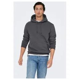 Only & Sons Kapuzensweatshirt ONLY & SONS "ONSCERES HOODIE SWEAT NOOS", Herren, Gr. XXL, grau (grau pinstripe), angeraute Sweatware, Obermaterial: 57% Baumwolle, 43% Polyester, unifarben, regular fit normal, Rundhals, Rippb&uuml;ndchen, Sweatshirts, Baumwollmischung, regular fit