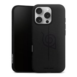 DeinDesign iPhone 16 Pro Handy Premium Silikon H&uuml;lle Handyh&uuml;lle schwarz Case Konoha Sasuke Naruto Shippuden Silikon Premium Case