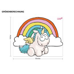 Wandtattoo Kinderzimmer M&auml;dchen NICI Rainbow Flair mit Regenbogen Regenbogen M&auml;dchenzimmer Wandsticker Tiere bunt Wandaufkleber in S-XXL