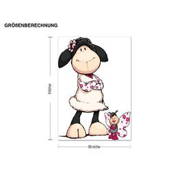 Wandtattoo Kinderzimmer NICI Schaf Jolly Lynn mit Schmetterling Babyzimmer Wandsticker Schaf Babyzimmer Kinder Wandaufkleber in S-XXL Tiere
