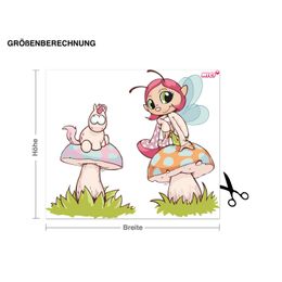 Wandtattoo Kinderzimmer M&auml;dchen NICI Feeoly Theodor Fee & Einhorn M&auml;dchenzimmer Wandsticker Tiere Elfe Wandaufkleber Babyzimmer in S-XXL