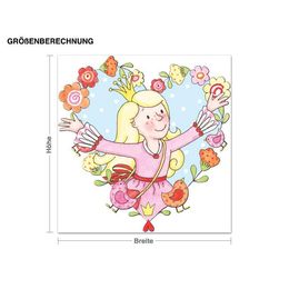 Wandtattoo Kinderzimmer M&auml;dchen Blumen Herz M&auml;dchenzimmer Wandsticker Prinzessin Wandaufkleber in S-XXL Babyzimmer