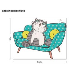 Wandtattoo Kinderzimmer M&auml;dchen NICI Cool Cats Katze Lazy Wandsticker Katze M&auml;dchenzimmer Wandaufkleber in S-XXL Babyzimmer K&auml;tzchen