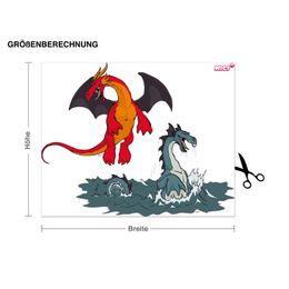 Wandtattoo Kinderzimmer Junge NICI Creatures Drache Jungenzimmer Wandsticker Wandaufkleber in S-XXL