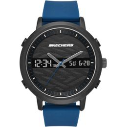 Chronograph Skechers "LAWNDALE", blau, Armbanduhren, Herren, Chronograph, Quarzuhr, Armbanduhr, Herrenuhr, Silikonarmband, digital,Stoppfunktion