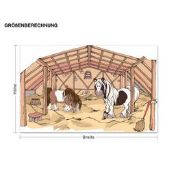 Wandtattoo Kinderzimmer M&auml;dchen NICI Horse Club Junior Pferdestall Wandsticker Tiere Pferde M&auml;dchenzimmer Wandaufkleber in S-XXL