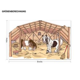 Wandtattoo Kinderzimmer M&auml;dchen NICI Horse Club Junior Pferdestall Wandsticker Tiere Pferde M&auml;dchenzimmer Wandaufkleber in S-XXL