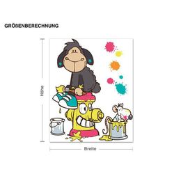 Wandtattoo Kinderzimmer NICI Schaf Jolly Leroy Babyzimmer Wandsticker Schaf Baby, Junge & M&auml;dchen Kinder Wandaufkleber in S-XXL Tiere