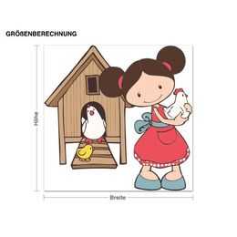 Bilderwelten Wandtattoo Tiere modern selbstklebend Wandaufkleber - NICI - Minisophie mit Huhn - Bauernhof Kinderzimmer Baby M&auml;dchen Jungen