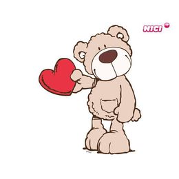 Wandtattoo B&auml;rchen Kinderzimmer NICI Love B&auml;r Teddy Herz Wandsticker Tiere B&auml;r Wandaufkleber in S-XXL Baby, Junge & M&auml;dchen