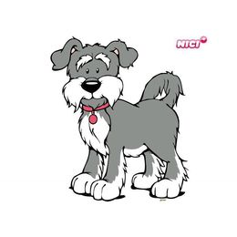 Bilderwelten Wandtattoo Tiere modern selbstklebend Wandaufkleber - NICI - Schnauzer - Hund Kinderzimmer Baby M&auml;dchen Jungen