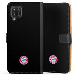 DeinDesign Galaxy A12 Handy Klapph&uuml;lle Handyh&uuml;lle aus Kunst Leder schwarz Flip Case Fcb Fc Bayern M&uuml;nchen Logo Sideflip mit langer Lasche