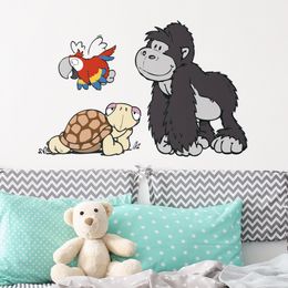 Wandtattoo Kinderzimmer NICI Wildfriends Kinder Dschnungel Wandsticker Tiere Baby, Junge & M&auml;dchen Babyzimmer Wandaufkleber in S-XXL