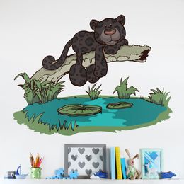 Wandtattoo Kinderzimmer NICI Wild Friends Panther Carter Babyzimmer Wandsticker Tiere Dschungel Baby Kinder Wandaufkleber in S-XXL