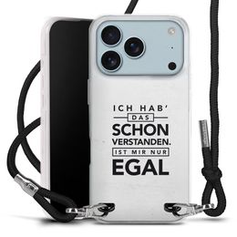 DeinDesign iPhone 17 Pro Handy Carry Case H&uuml;lle mit Band Handykette zum Umh&auml;ngen schwarz Spruch Sayings Statement Carry Case