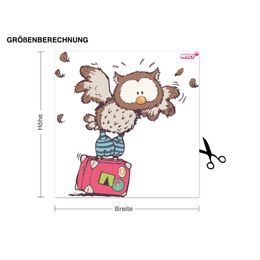 Wandtattoo Kinderzimmer NICI Oscar Owl Kinder Wandsticker Tiere Uhu Eule Babyzimmer Waldtiere Baby, Junge & M&auml;dchen Wandaufkleber in S-XXL
