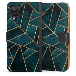 DeinDesign Galaxy A12 Handy Klapph&uuml;lle Handyh&uuml;lle aus Kunst Leder schwarz Flip Case Stone Elisabeth Fredriksson Gold & Copper Sideflip mit langer Lasche