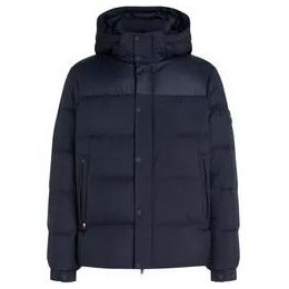 Steppjacke Tommy Hilfiger "MIX DOWN HOODED PUFFER JACKET", Herren, Gr. 3XL, blau (desert sky), Web, Obermaterial: 100% Polyester. Futter: 100% Polyamid. Wattierung: 90% Daunen, 10% Federn, Jacken Steppjacke, mit abnehmbarer Kapuze