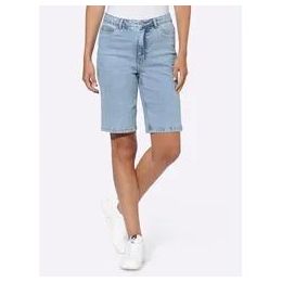 Jeansshorts Heine, Damen, Gr. 34, Normalgr&ouml;&szlig;en, blau (blau, bleached), 99% Baumwolle, 1% Elasthan, unifarben, kurz, Jeans Jeansshorts