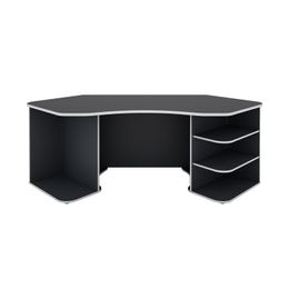ByLiving Schreibtisch THANATOS, Breite 198 cm, wei&szlig;/anthrazit, XXL Tischplatte