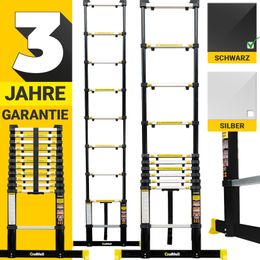 Craftfull Teleskopleiter CF-101A, Ausziehleiter aus Aluminium, Finger-Protection, viele Gr&ouml;&szlig;en (4.4 Meter Black Edition)