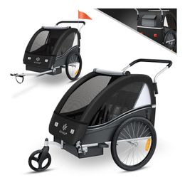 Kesser&reg; Kinderanh&auml;nger Fahrradanh&auml;nger Sport-RX 2 in 1 Joggerfunktion Kinderfahrradanh&auml;nger + 5-Punkt Sicherheitsgurt 360&deg;-Vorderrad Jogger Buggy Fahrrad Anh&auml;nger f&uuml;r 1 bis 2 Kinder max. 40kg