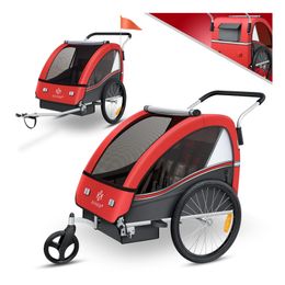 Kesser&reg; Kinderanh&auml;nger Fahrradanh&auml;nger Sport-RX 2 in 1 Joggerfunktion Kinderfahrradanh&auml;nger + 5-Punkt Sicherheitsgurt 360&deg;-Vorderrad Jogger Buggy Fahrrad Anh&auml;nger f&uuml;r 1 bis 2 Kinder max. 40kg