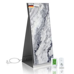 Marwona Marmor Infrarotheizung 800 Watt mit Standfu&szlig; und Funkthermostat I 5 Jahre Garantie I Made in Germany I Lymonit