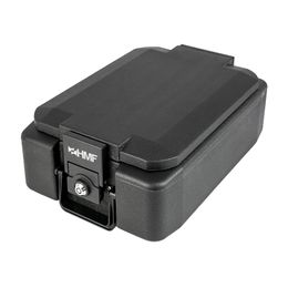 HMF Feuerfeste Geldkassette, DIN A4, 41 x 28 x 15,5 cm, Schwarz