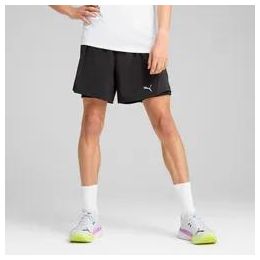 Laufshorts Puma "M RUN VELOCITY 2IN1 SHORT", Herren, Gr. L, N-Gr, schwarz (Puma schwarz), Obermaterial: 88% Polyester, 12% Elasthan, unifarben, slim fit kniefrei, Hosen, mit DryCELL Technologie, mit Einschub-Handytasche, Slim Fit