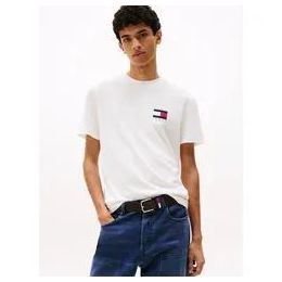 Tommy Hilfiger T-Shirt TOMMY JEANS "TJM REG FLAG GRAPH BCKPRNT T EXT", Herren, Gr. 3XL, beige (ecru), Single Jersey, Obermaterial: 100% Baumwolle, unifarben, regular fit normal, Rundhals, eingesetzt abgesteppte Kante, Shirts T-Shirt, Mit Rundhalsausschnitt