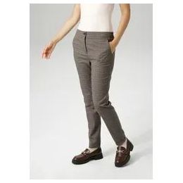 Webhose Aniston CASUAL, Damen, Gr. 46, N-Gr, grau (anthrazit, dunkelbraun, helltaupe, hellbraun), Web, Obermaterial: 65% Polyester, 33% Viskose, 2% Elasthan, Jacquardmuster, kariert, figurumspielend kn&ouml;chellang, Hosen, im dezenten Karo-Dessin