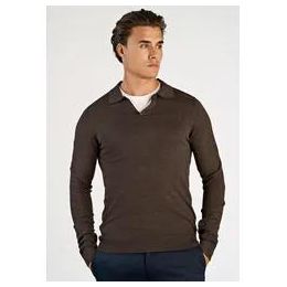 Strickpullover LINDBERGH "Strickpullover Slim Fit", Herren, Gr. M, dk braun mel, Obermaterial: 80% Viskose, 20% Nylon, V-Ausschnitt, Pullover Strickpullover
