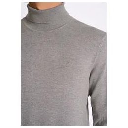 Rollkragenpullover LINDBERGH "Rollkragenpull Slim Fit", Herren, Gr. L, beige (grau stone mix), Obermaterial: 80% Viskose, 20% Nylon, hoch geschlossener Ausschnitt, Pullover Rollkragenpullover