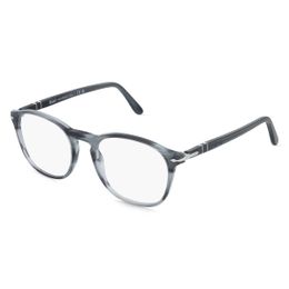 Persol PO3007V Brille Herren | Fassung: Vollrand, Quadratisch, Grau Gestreift