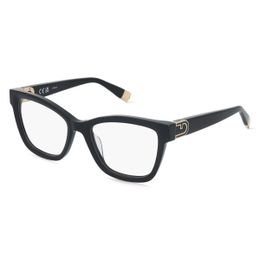 Furla VFU865 Brille Damen | Fassung: Vollrand, Cat Eye, Schwarz Gl&auml;nzend