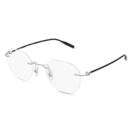 Montblanc MB0471O Brille Herren | Fassung: Randlos, Rund, Silber