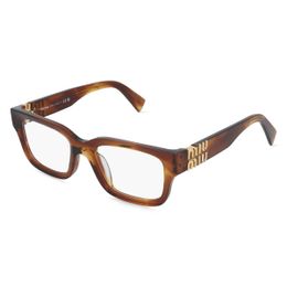 Miu Miu 0MU 02YV Brille Damen | Fassung: Vollrand, Eckig, Braun Gestreift