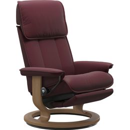 Relaxsessel stressless "Admiral", rot (bordeaux batick), B:87cm H:101cm T:78cm, Leder BATICK: BATICK ist ein leicht korrigiertes, durchgef&auml;rbtes und genarbtes M&ouml;belleder, bei dem die meisten Unebenheiten und Spuren in der Regel entfernt wurden., Sessel, Relaxsessel, verstellbar, optional 2-motorisch, Gr&ouml;&szlig;e M & L, Gestell Eiche