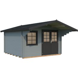 Gartenhaus Palmako "Sally", hellgrau, anthrazit, Fu&szlig;boden im Gartenhaus, ohne Dacheindeckung, Massivholz, Gartenh&auml;user, Gartenhaus, verschiedene Farben