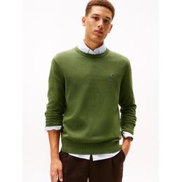 Rundhalspullover Tommy Hilfiger "ESSENTIAL COTTON", Herren, Gr. XL, mountain pine, Strick, Obermaterial: 100% Baumwolle, regular fit, Rundhals, Rippb&uuml;ndchen, Pullover Rundhalspullover, Crewneck Regular Fit Premium Mode