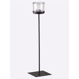 HEINE HOME Windlicht, braun (schwarzbraun), B/H/T: 10cm x 40cm x 10cm, Kerzenhalter, Windlicht