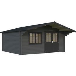 Gartenhaus Palmako "Britta", dunkelgrau, anthrazit, ohne Fu&szlig;boden, ohne Dacheindeckung, Massivholz, Gartenh&auml;user, Gartenhaus, verschiedene Farben