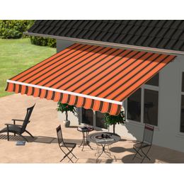 Gelenkarmmarkise Konifera "Estepona", orange (orange, braun), B:250cm, Polyester, Markisen, Gelenkarm-Markise, Breite/Ausfall: 250 x 200 cm, Neigungswinkel verstellbar