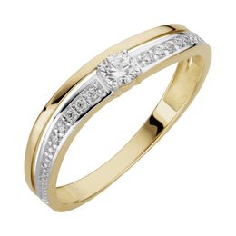 Fingerring OROLINO "333/- Gelbgold glanz synth. Zirkonia" Gr. 52, gelb, Fingerringe, Damen, 052 (16,6), Gold, Fingerring