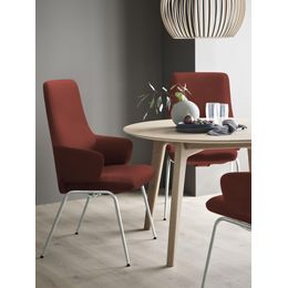 Polsterstuhl stressless "Laurel", rot (rot dinamica, schwarz matt), B:58cm H:105cm T:60cm, Microfaser DINAMICA (88% Polyester, 12% Polyurethan), St&uuml;hle, Polsterstuhl, High Back mit Armlehne, Gr&ouml;&szlig;e L, mit Beinen aus Stahl in Schwarz matt