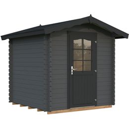Gartenhaus Palmako "Vivian", dunkelgrau, anthrazit, Fu&szlig;boden im Gartenhaus, ohne Dacheindeckung, Massivholz, Gartenh&auml;user, Gartenhaus, verschiedene Farben