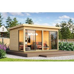 Gartenhaus Karibu "Ditsche 5", naturbelassen, Fu&szlig;boden im Gartenhaus, Massivholz, Gartenh&auml;user, Gartenhaus, inkl. Massivholzfu&szlig;boden