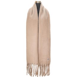 XXL-Schal Chillouts "Govinda Scarf", Damen, beige, Feinstrick, Kunstfaser, unifarben, Modet&uuml;cher, mit eleganten Fransen